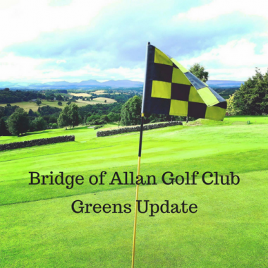 Greens Coring - update 19th September 2017 - Bridge of Allan Golf Club